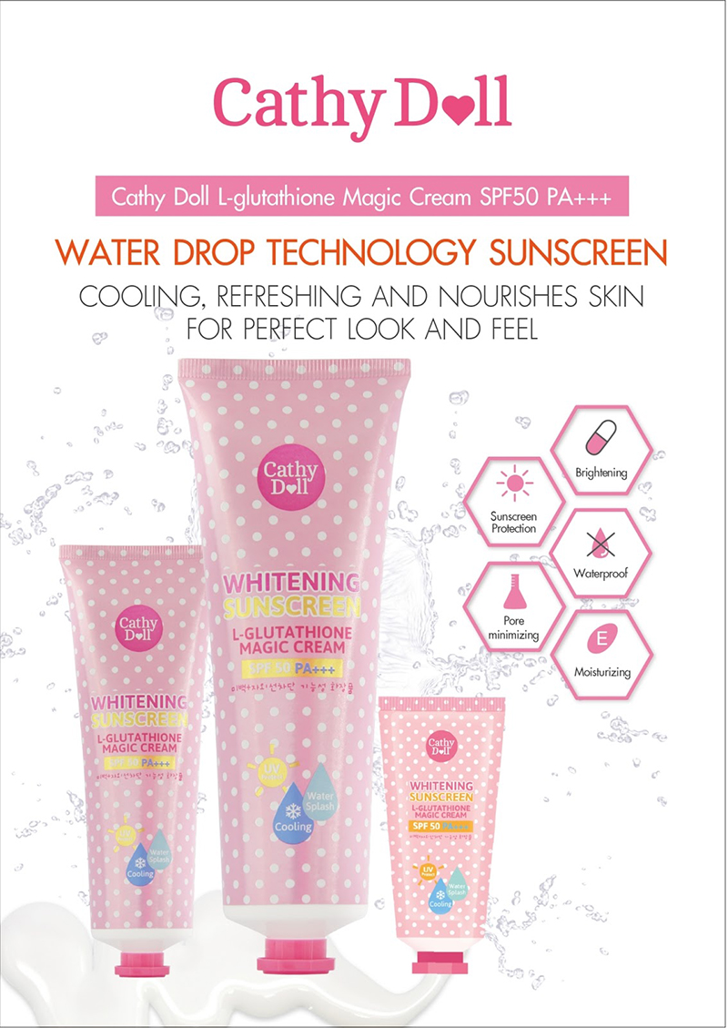 Cathy Doll Whitening Sunscreen L-glutathione Magic Cream SPF50 PA+++ - Thailand Best Selling ...