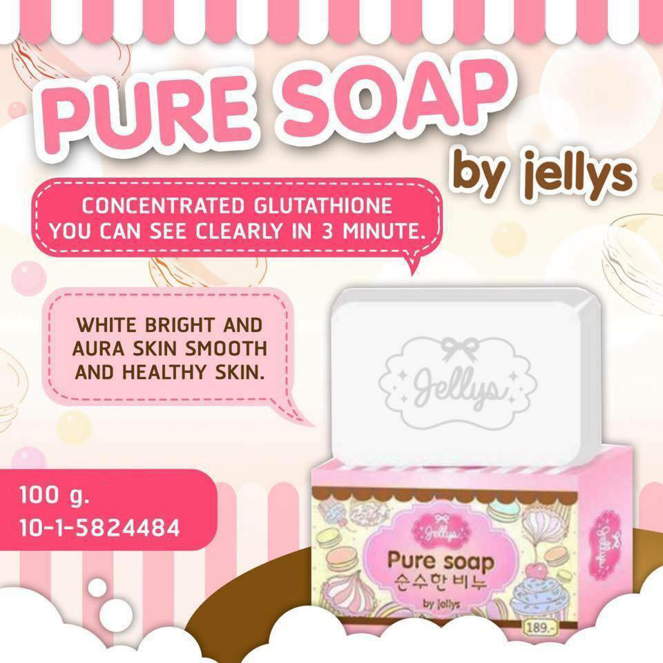 Jellys Pure Soap White Aura Within 3 Minutes Whitening Beauty Skin 100g ...