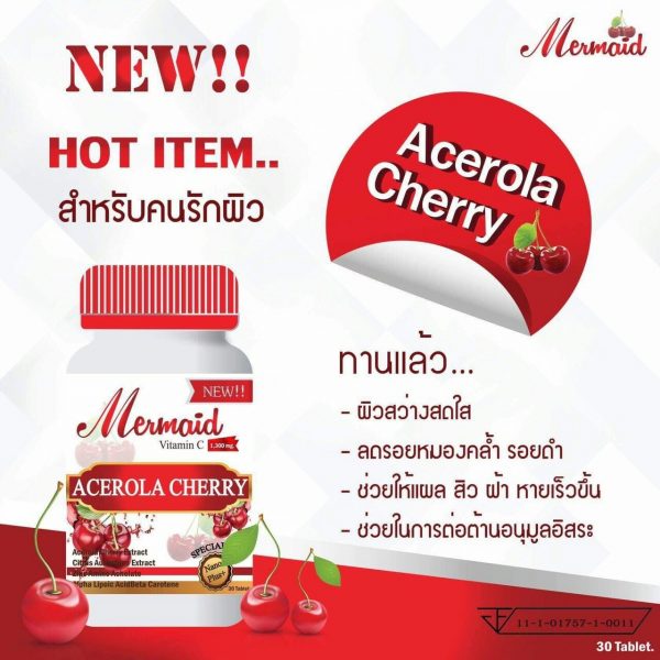 Mermaid ACEROLA CHERRY Vitamin C 39000 mg - Thailand Best Selling ...