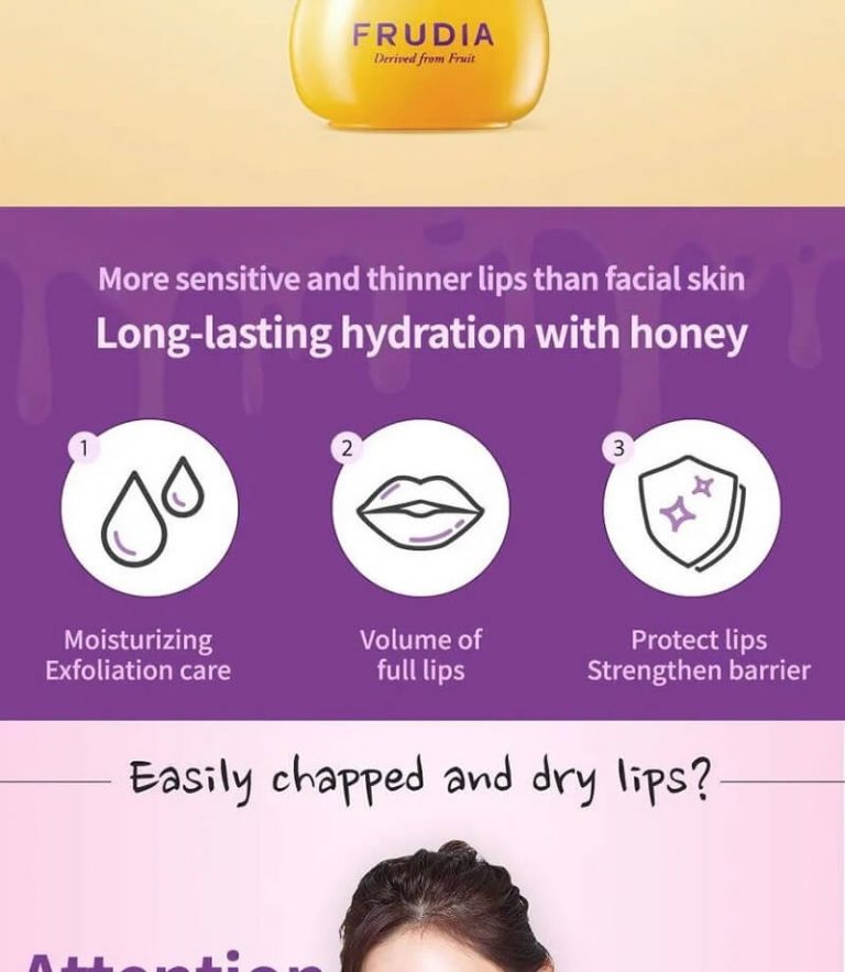 Frudia Blueberry Hydrating Honey Lip Balm Moisturizing & Volume up ...