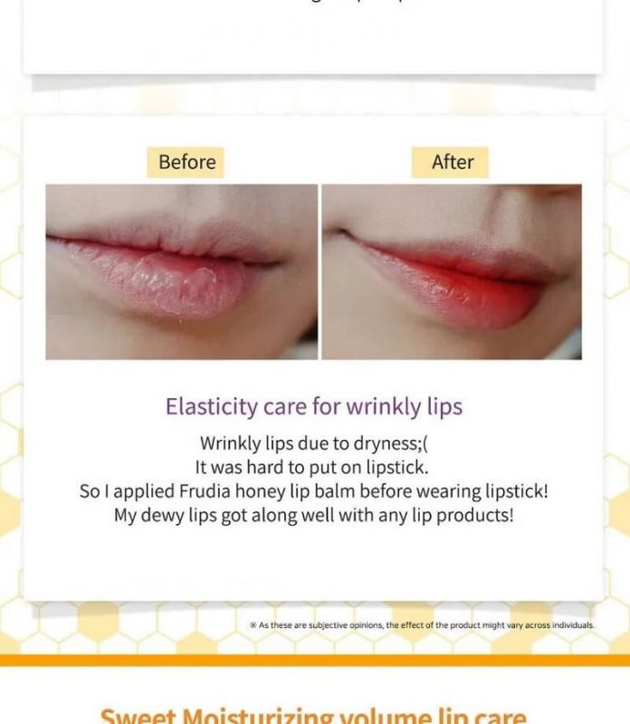 Frudia Blueberry Hydrating Honey Lip Balm Moisturizing & Volume up ...