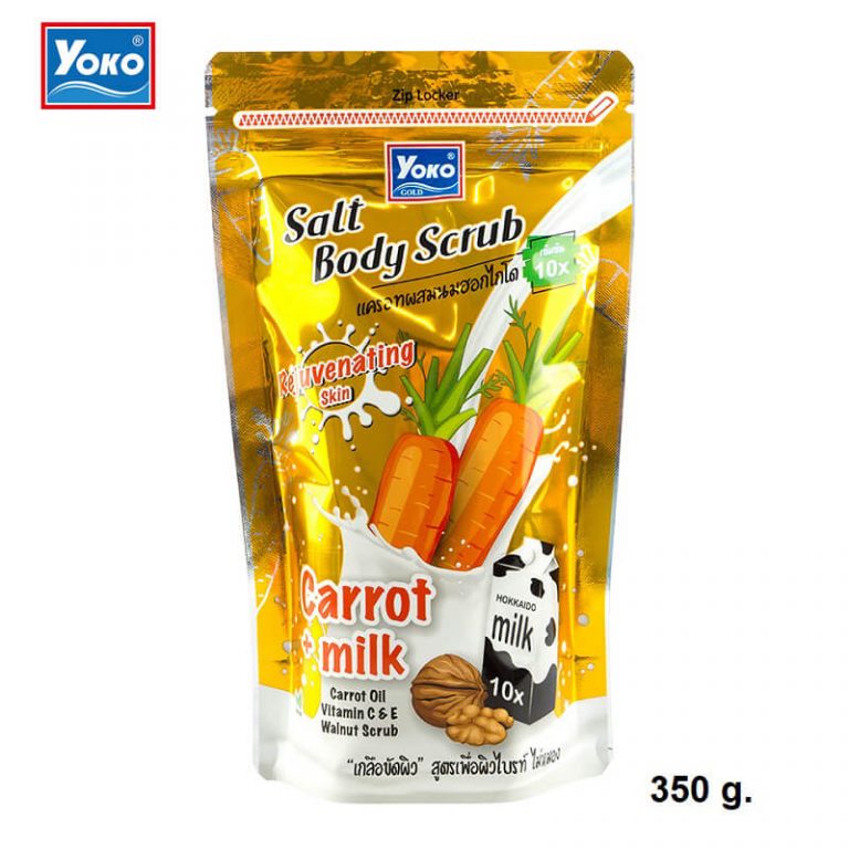 Yoko Gold Salt Body Scrub Carrot + Milk - Thailand Best Selling Beauty ...