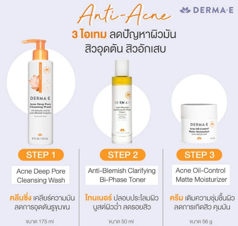 Derma E Acne Deep Pore Cleansing Wash - Thailand Best Selling Beauty Products - No.1 Online ...
